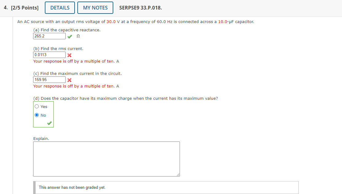 Solved An AC source with an output rms voltage of 30.0 ﻿V at | Chegg.com