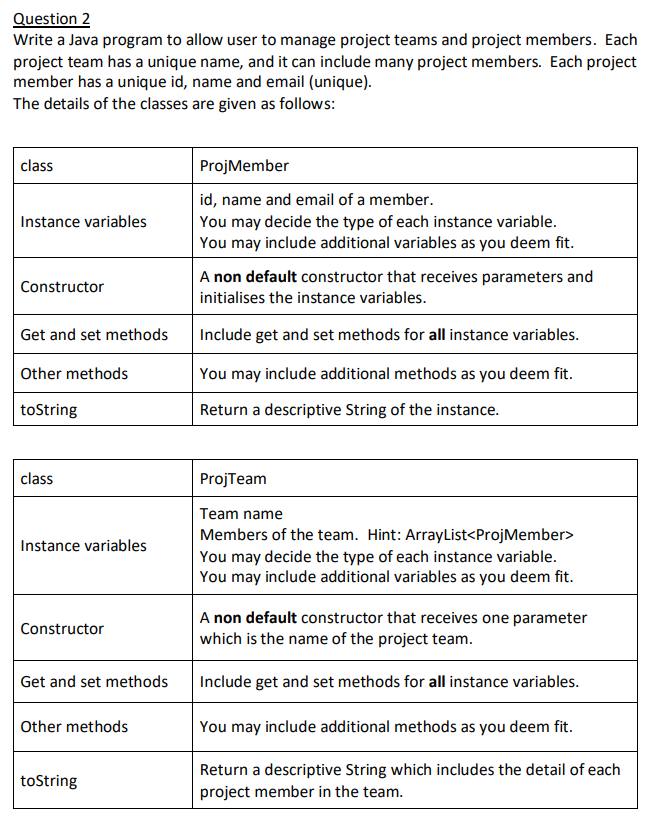 Solved Question 2 Write a Java program to allow user to | Chegg.com