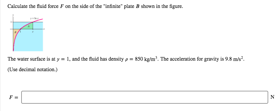 Solved Calculate the fluid force F on the side of the | Chegg.com