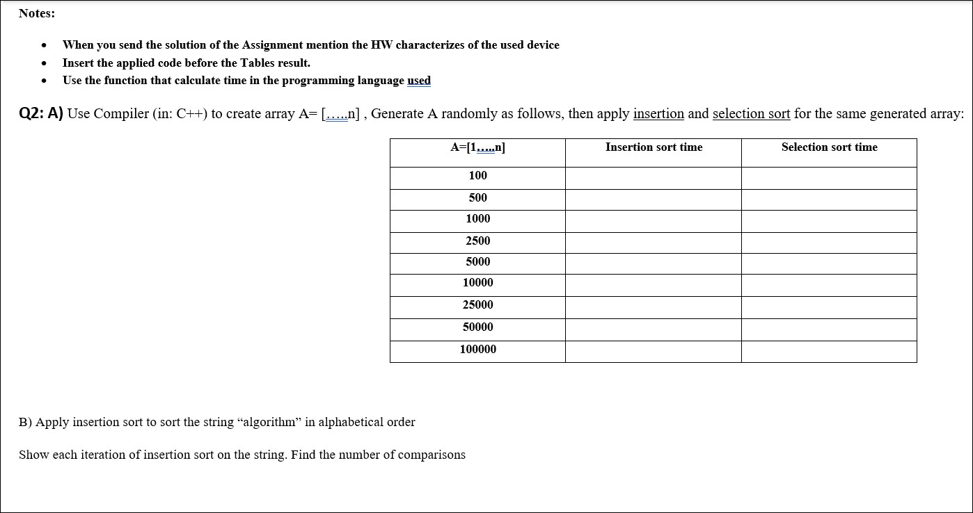 Solved slove this in c++ ﻿language Algorithms Analysis and | Chegg.com