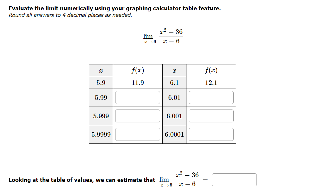 Solved Evaluate the limit numerically using your graphing | Chegg.com
