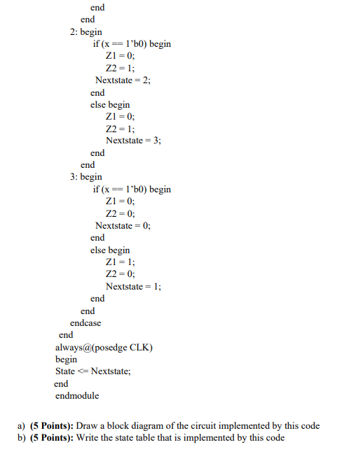 Solved Examine the following Verilog code and answer the | Chegg.com
