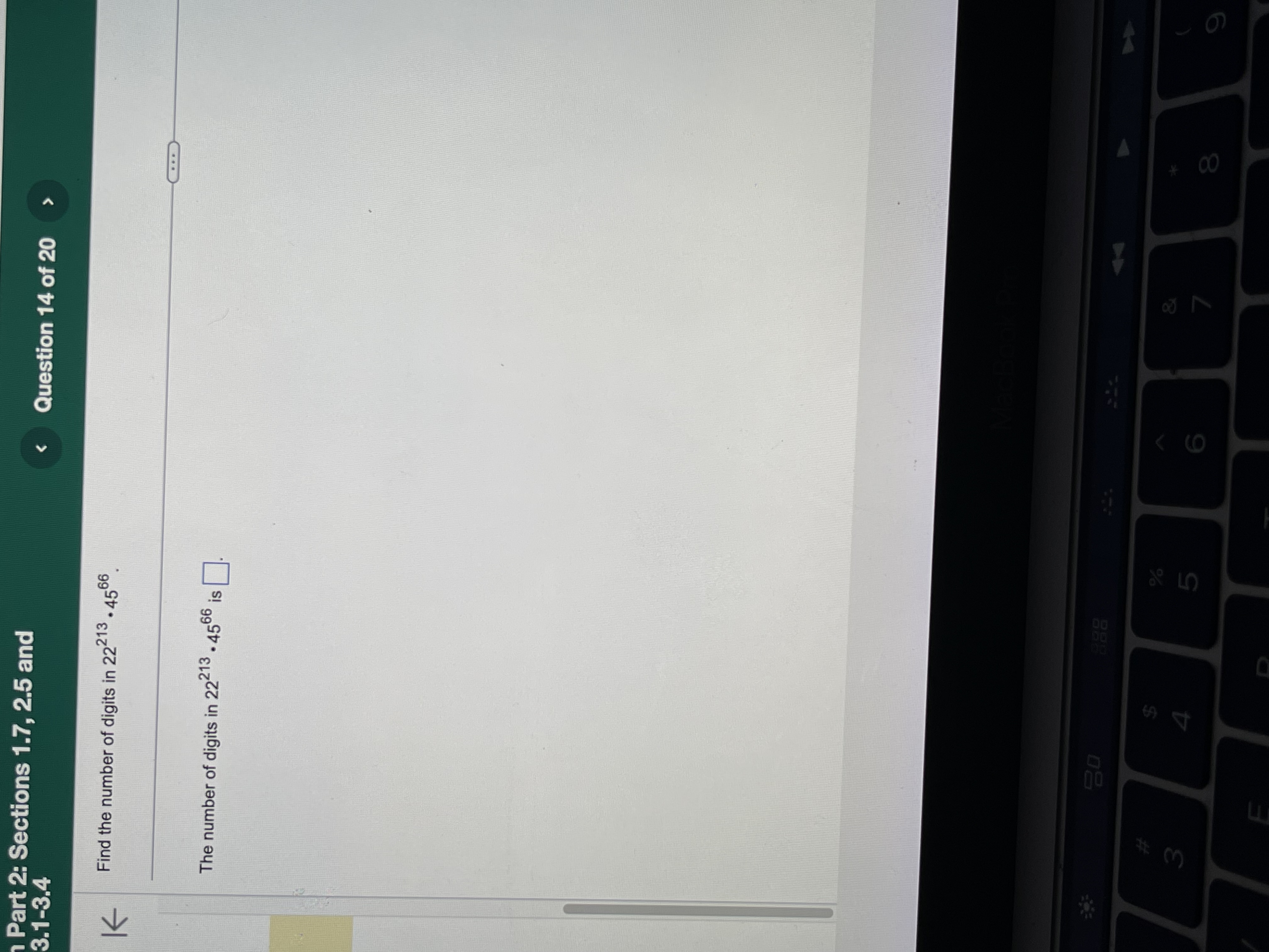 Solved Find the number of digits in 22213⋅4566. The number | Chegg.com