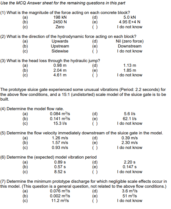 Part B (20 marks) A (prototype) stilling basin is | Chegg.com