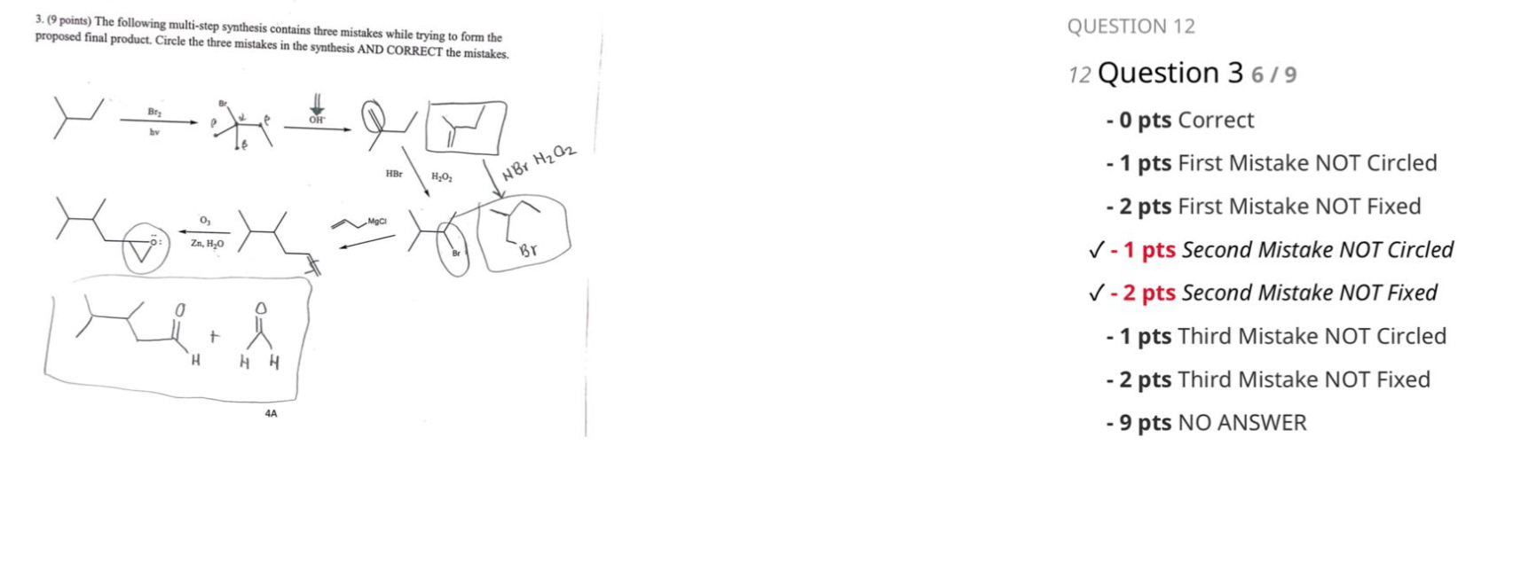 Solved 3. (9 points) The following multi-step synthesis | Chegg.com