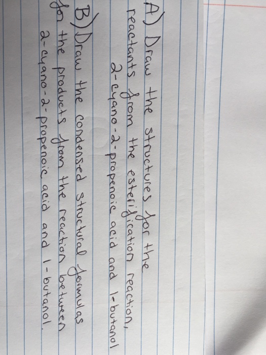 Solved Draw the structure for the reactants from the | Chegg.com