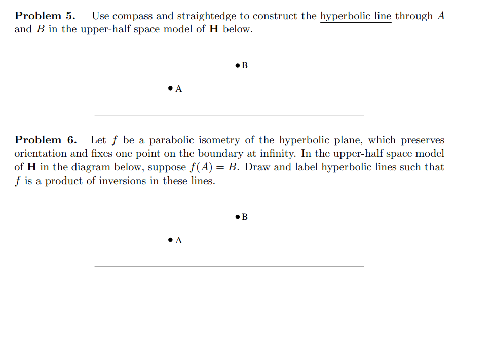 Solved Problem 5. Use compass and straightedge to construct | Chegg.com