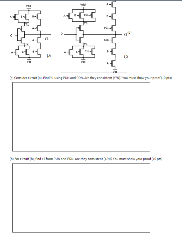 Solved 5. Consider the following CMOS Logic Gate circuits. | Chegg.com
