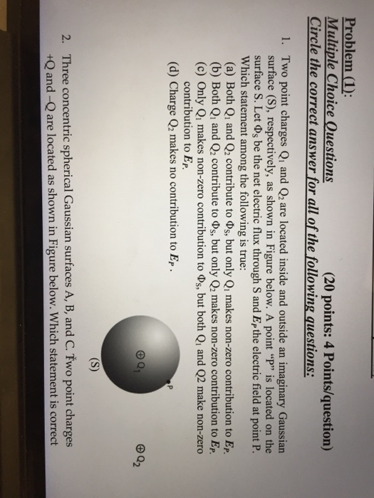 Solved Problem (1 Multiple Choice Questions Circle the | Chegg.com