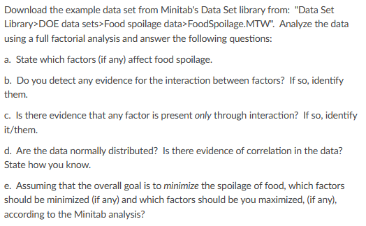 Solved Download the example data set from Minitab's Data Set | Chegg.com