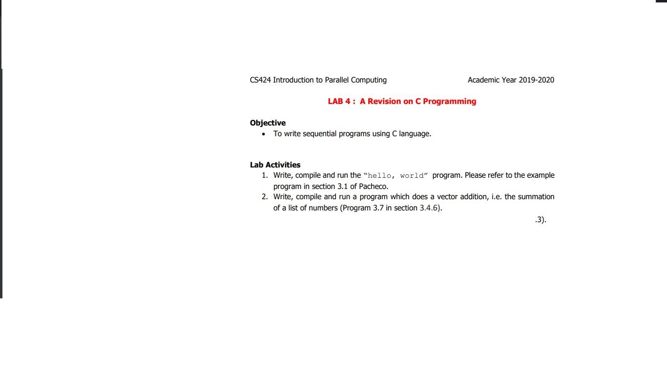Solved Modify the sequential vector summation of Lab1 using | Chegg.com