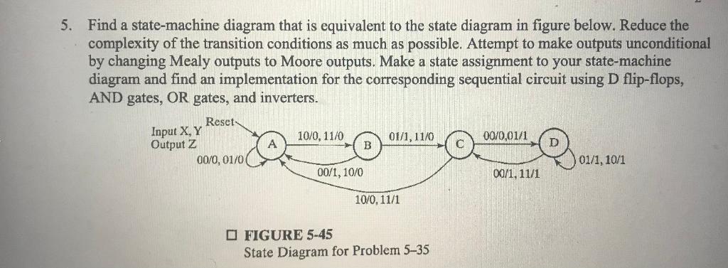 Solved 5. Find a state-machine diagram that is equivalent to | Chegg.com