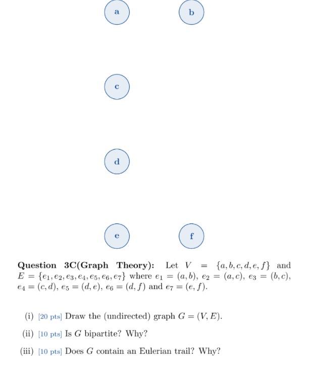 Solved a b d f Question 3C(Graph Theory): Let V V = {a,b,c, | Chegg.com