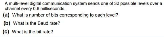 Solved A multi-level digital communication system sends one | Chegg.com
