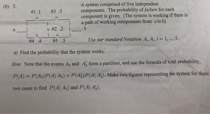 Solved A system comprised of five independent components. | Chegg.com