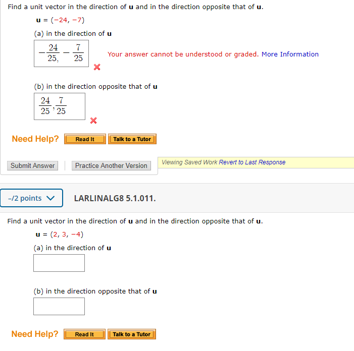 Solved Find a unit vector in the direction of u and in the | Chegg.com