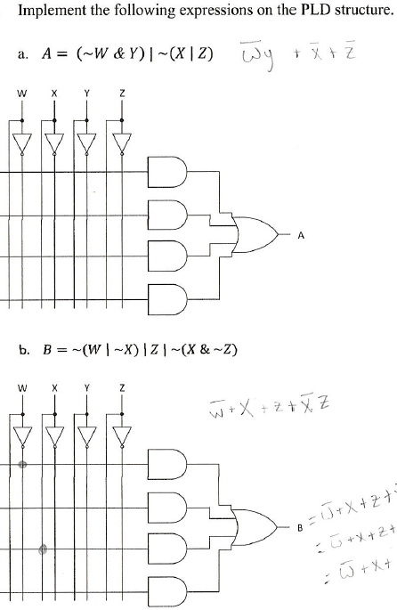 Solved Implement the following expressions on the PLD | Chegg.com