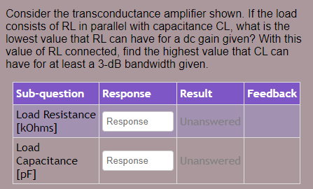 Solved Consider the transconductance amplifier shown. If the | Chegg.com
