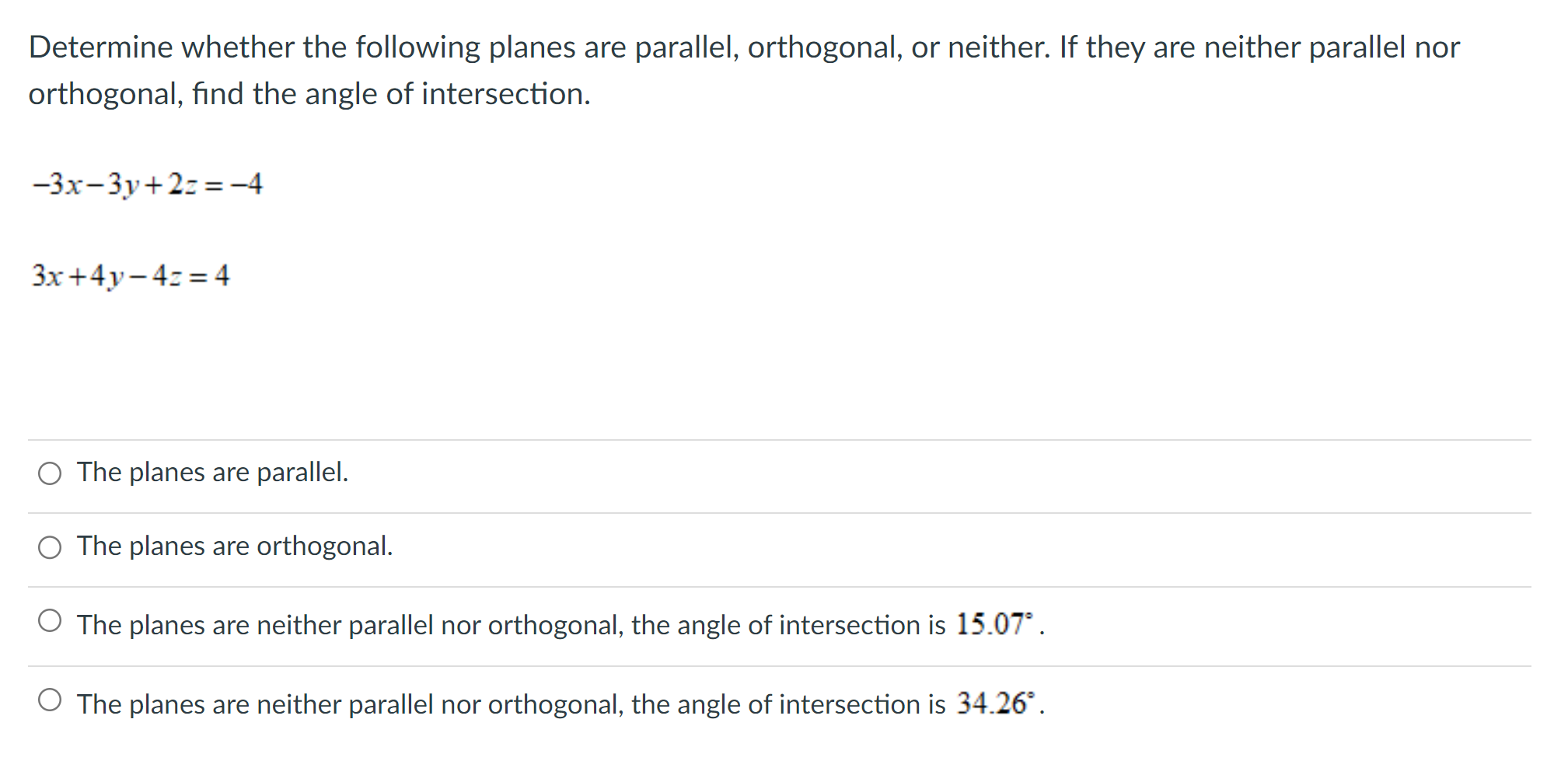 Solved Determine whether the following planes are parallel, | Chegg.com