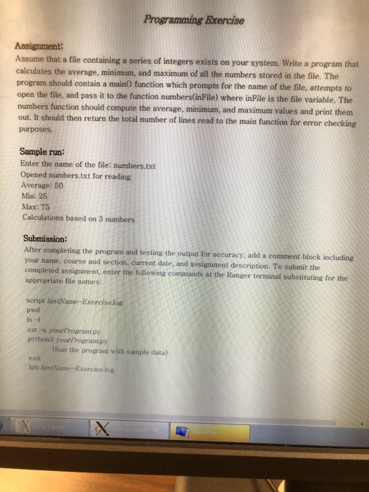 Solved Programming Exercise that a file containing a series | Chegg.com
