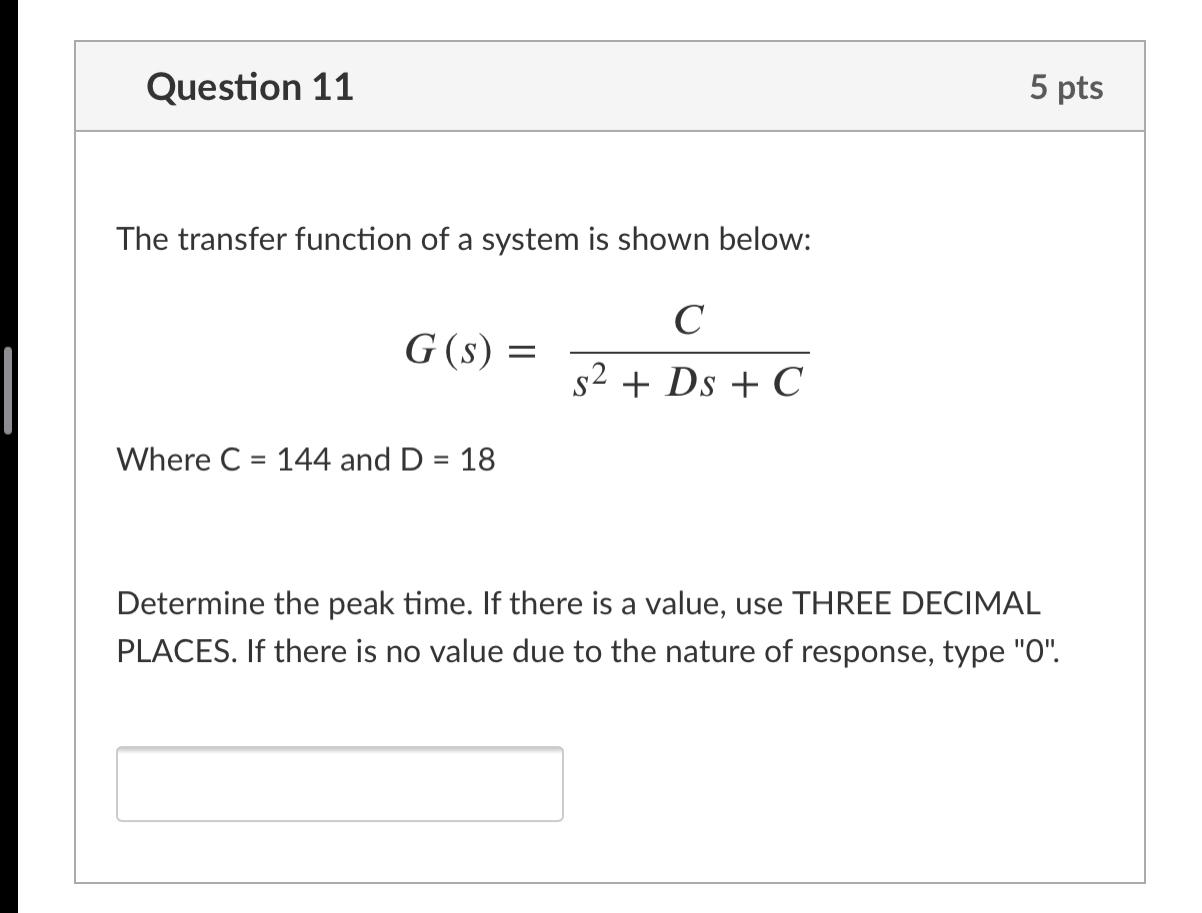 Solved The transfer function of a system is shown below: | Chegg.com
