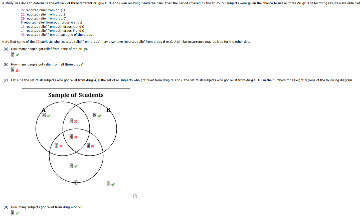 Solved 22 ﻿reported relief from drug A22 ﻿reported relief | Chegg.com