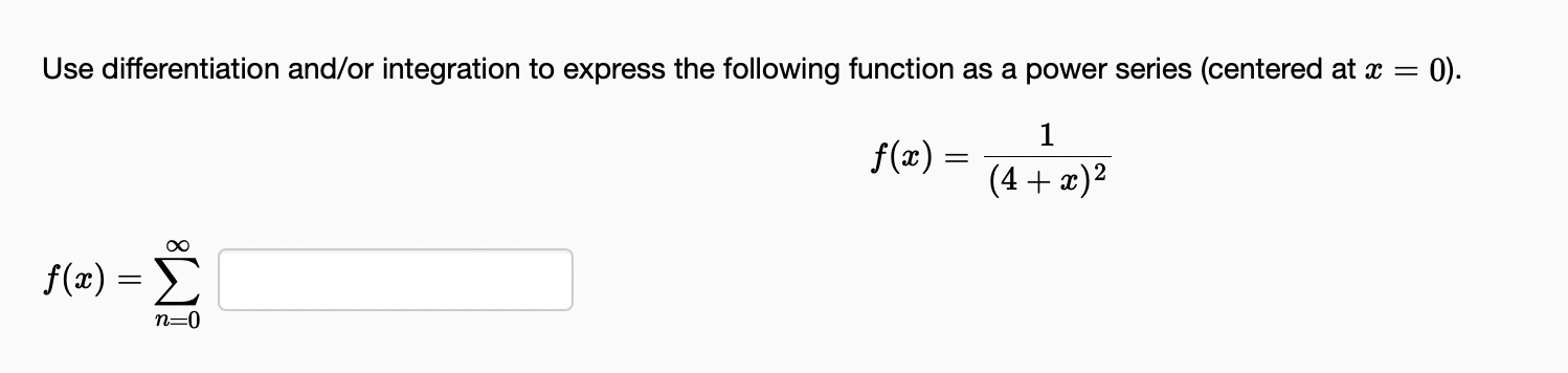 Solved Use differentiation and/or integration to express the | Chegg.com