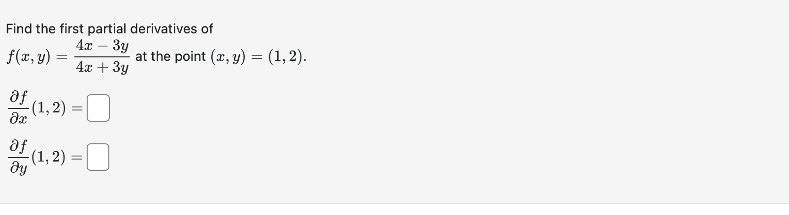 Solved Find the first partial derivatives of | Chegg.com
