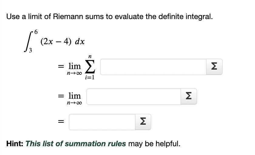 Solved Use a limit of Riemann sums to evaluate the definite | Chegg.com