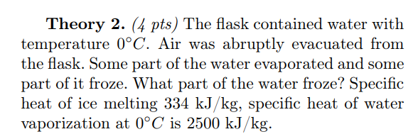 Solved Theory 2. (4 pts) The flask contained water with | Chegg.com