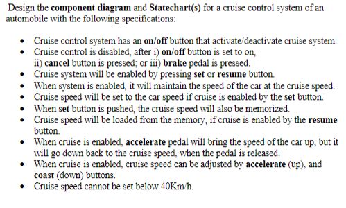Solved Please create the statechart and compenent diagram | Chegg.com