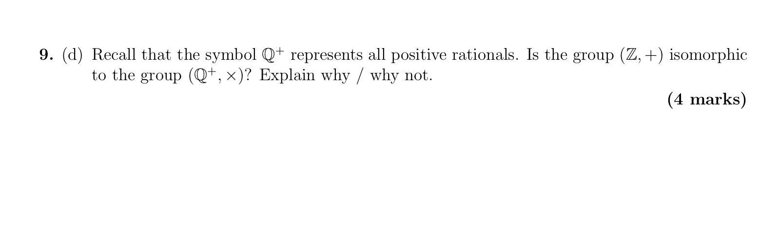 Solved 9. (d) Recall that the symbol Q+ represents all | Chegg.com