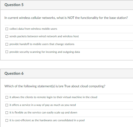 Solved In current wireless cellular networks, what is NOT | Chegg.com