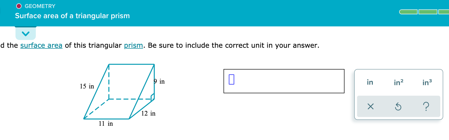Solved GEOMETRY Surface area of a triangular prism d the | Chegg.com