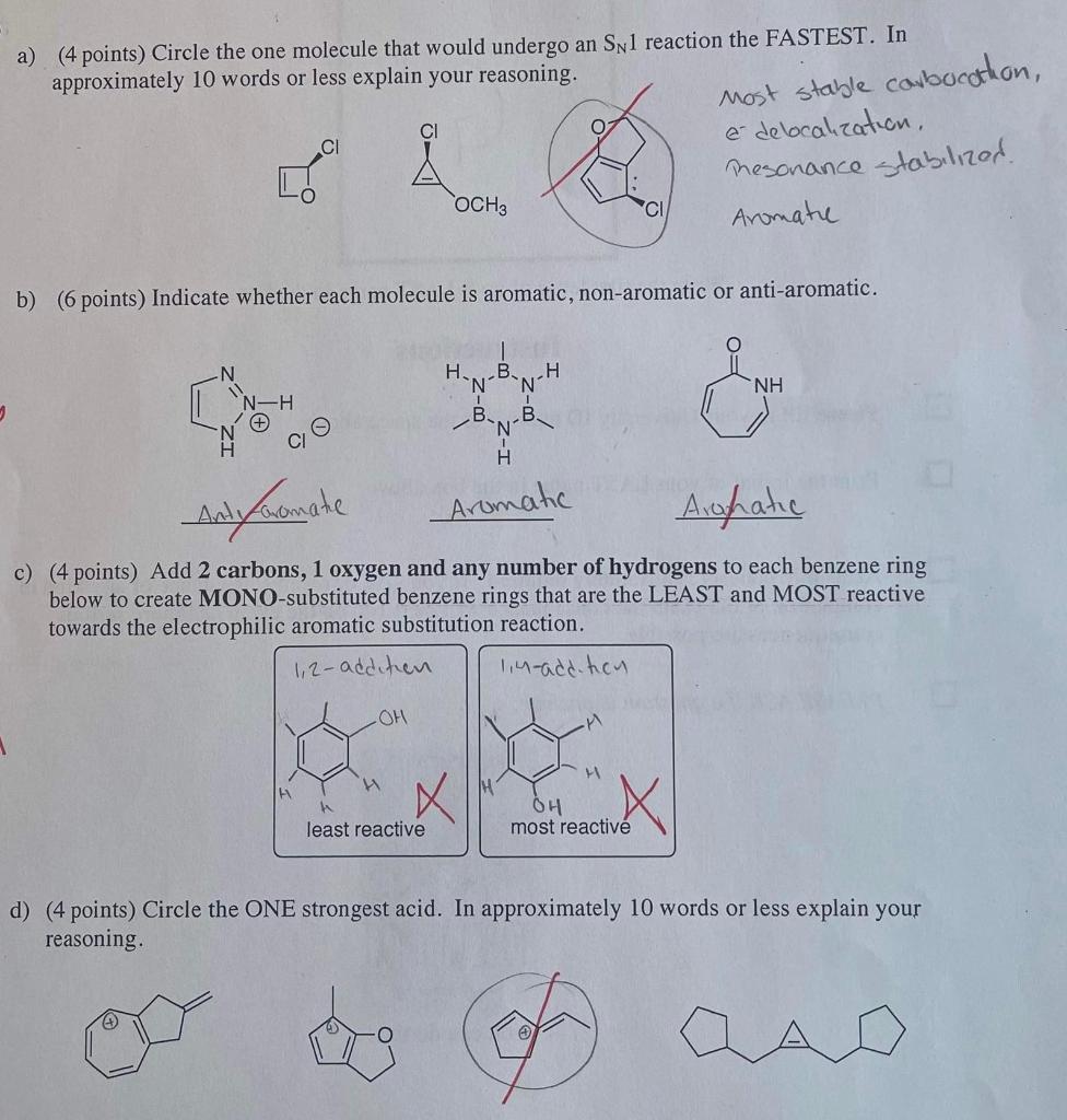 Solved a) (4 points) Circle the one molecule that would | Chegg.com Solved a) (4 points) Circle the one molecule that would | Chegg.com