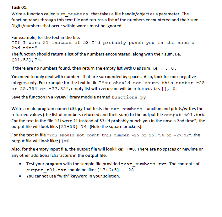 Solved The file : text_numbers.txt includes this text: I | Chegg.com