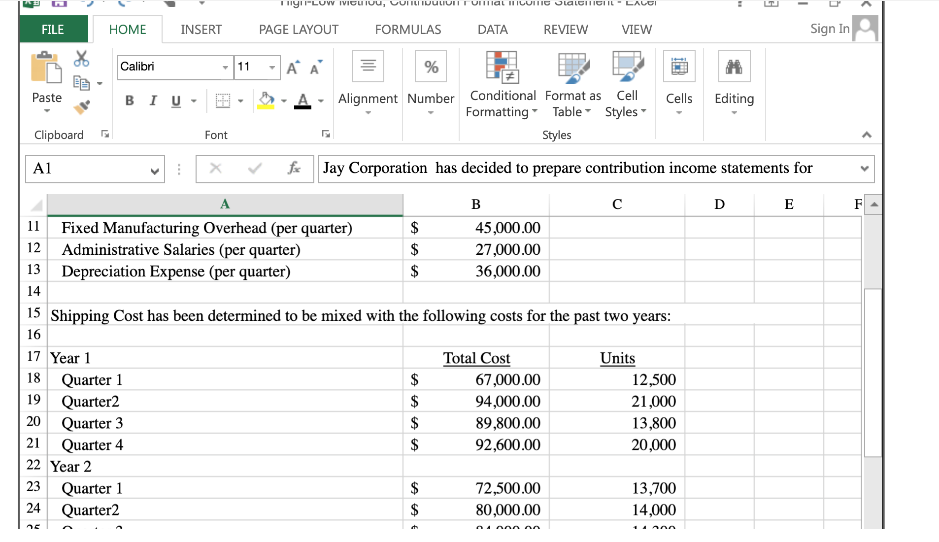 Solved 1. Analyze a mixed cost using the high-low method. 2. | Chegg.com