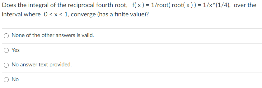 Solved Does the integral of the reciprocal square, f(x) = | Chegg.com