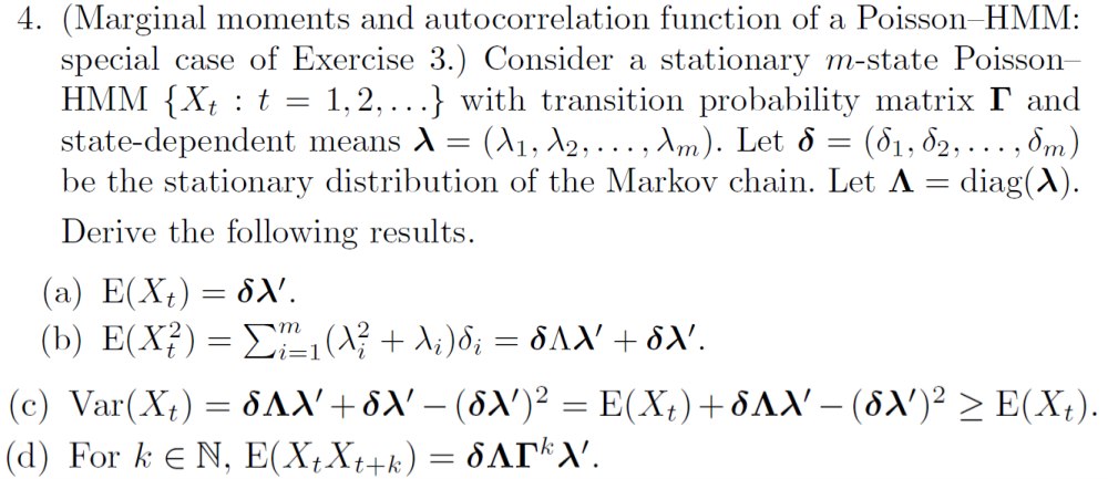 Solved Marginal Moments And Autocorrelation Function Of A