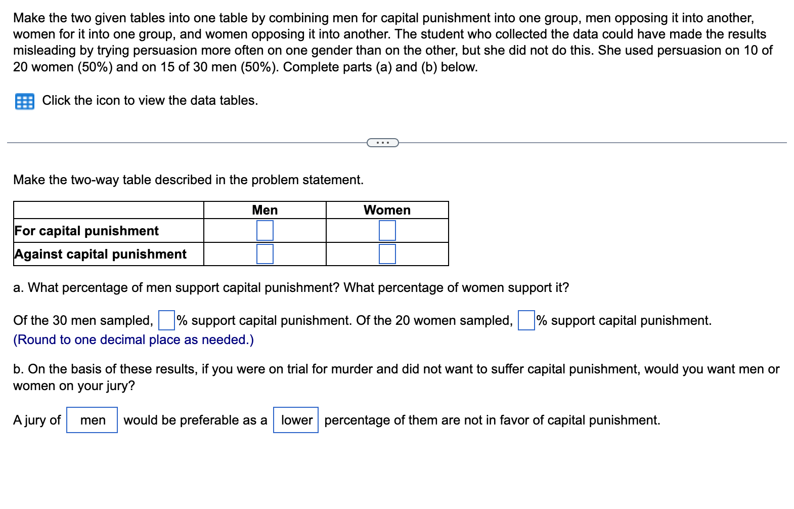 Solved Make the two given tables into one table by combining | Chegg.com