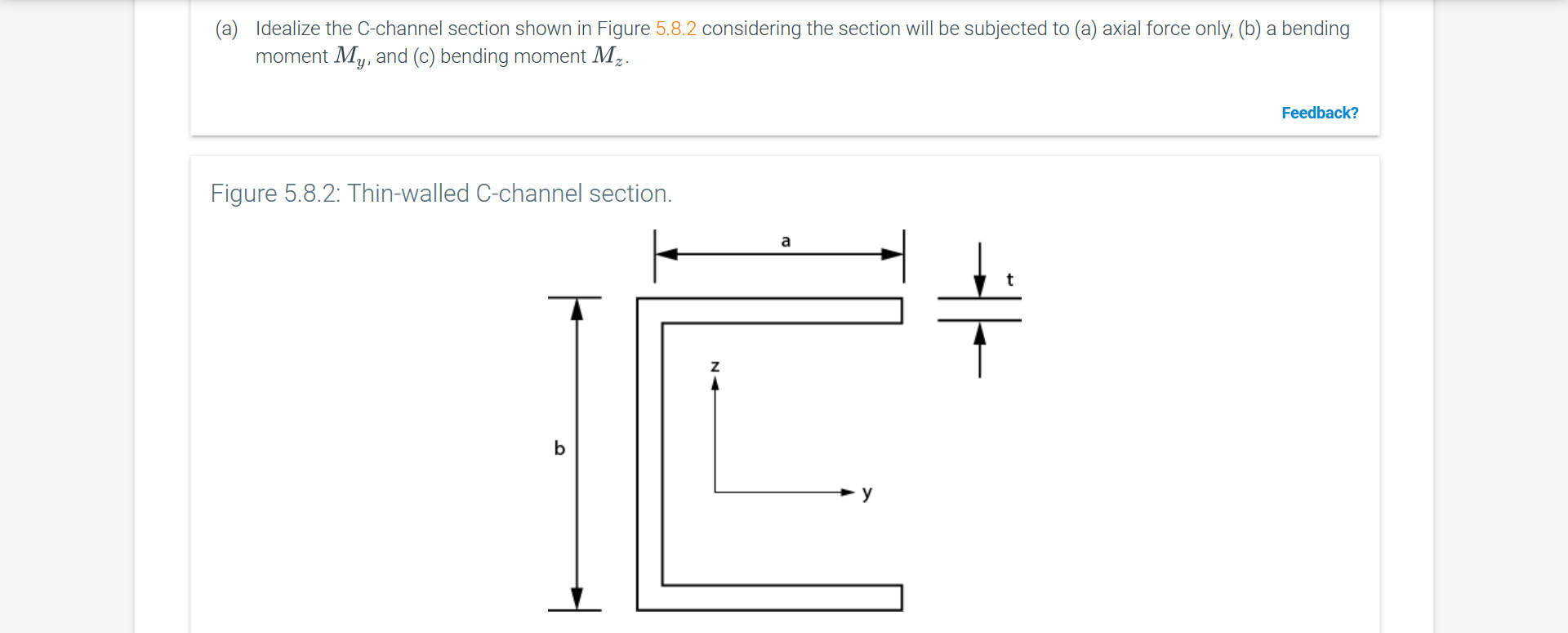 Solved (a) Idealize the C-channel section shown in Figure | Chegg.com