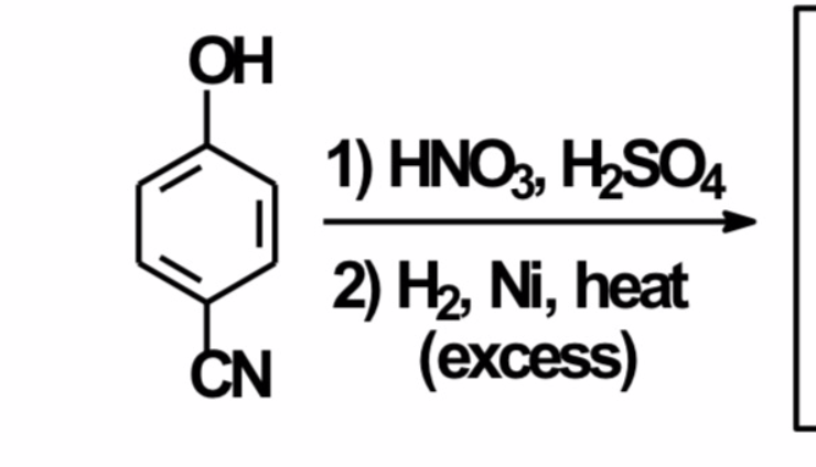 Solved OH 1) HNO3, H2SO4 2) H2, Ni, heat (excess) CN | Chegg.com