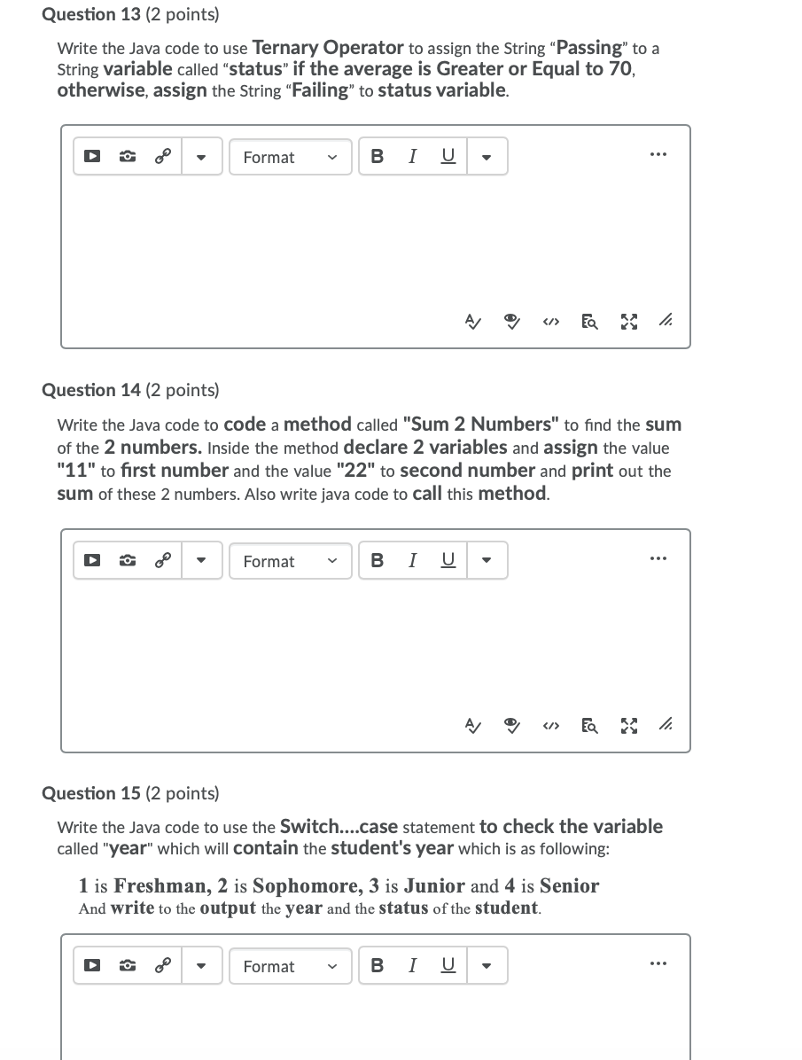 Solved Question 13 (2 points) Write the Java code to use | Chegg.com