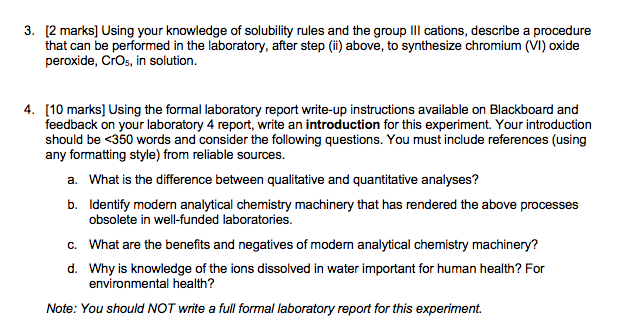 Solved 2. A clear, colorless unknown solution contains iron | Chegg.com