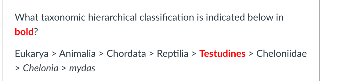 Solved What taxonomic hierarchical classification is | Chegg.com