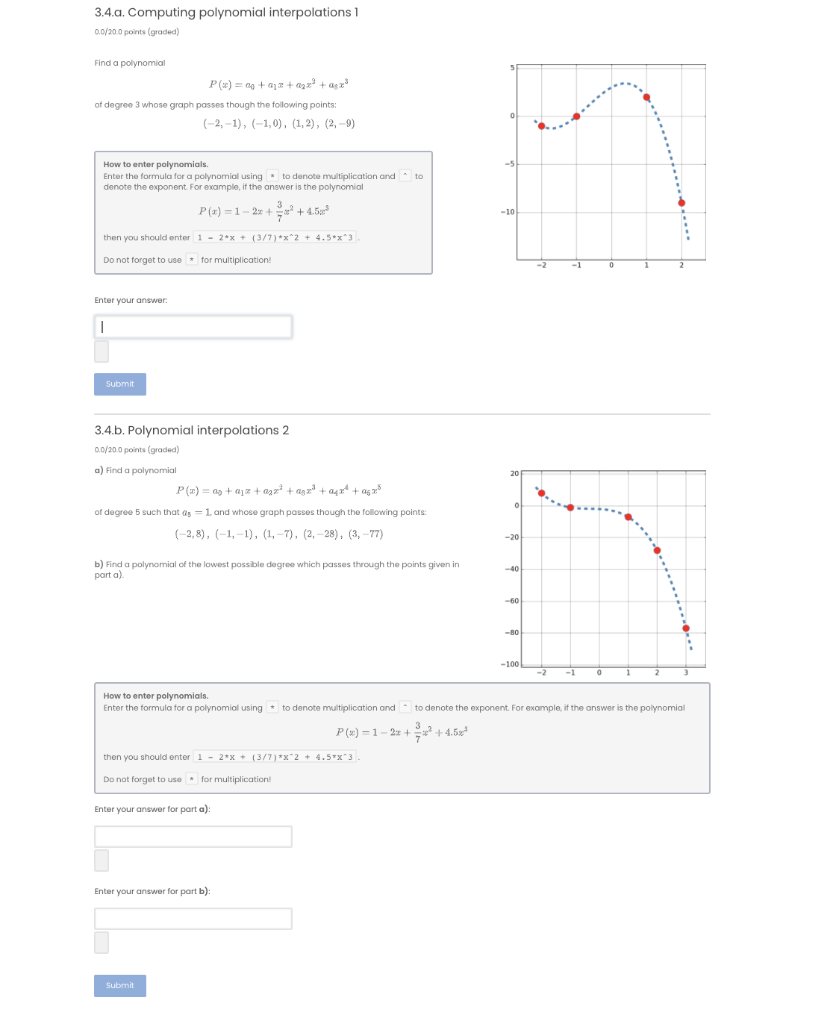 Solved 34a Computing Polynomial Interpolations 1 00200 9074