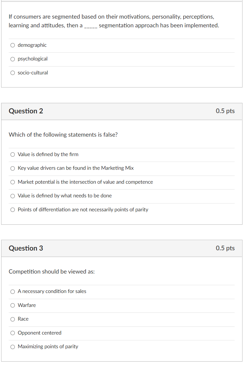 Solved If consumers are segmented based on their | Chegg.com