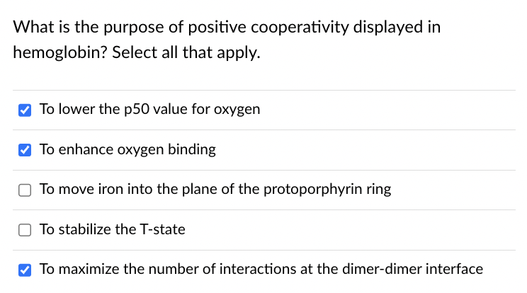 Solved What is the purpose of positive cooperativity | Chegg.com