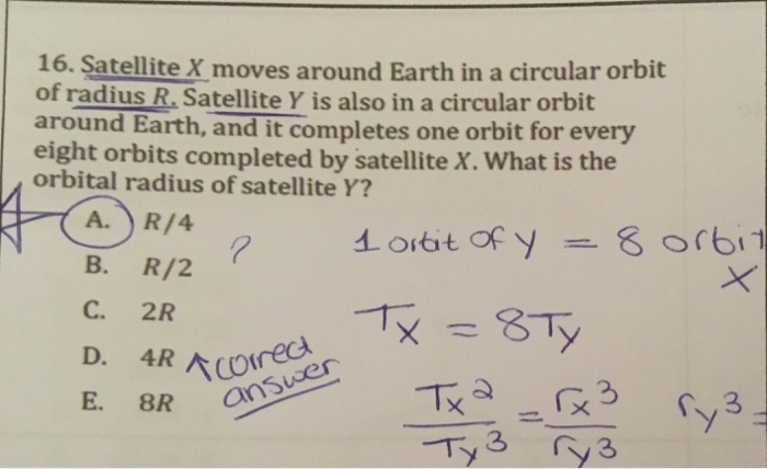 Solved 16 Satellite X Moves Around Earth In A Circular