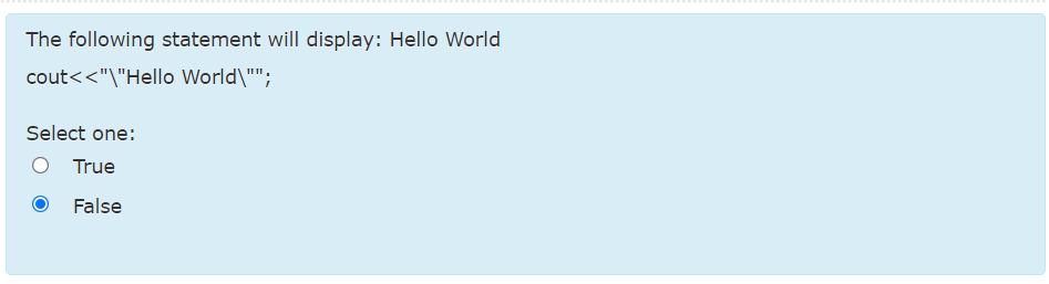 Solved The following statement will display: Hello | Chegg.com
